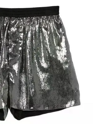 SAPIO Lamé-effect Elasticated Waist Shorts