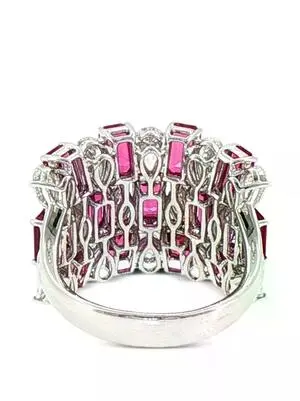 HYT JEWELRY Ruby And Diamond Ring In 18k White Gold