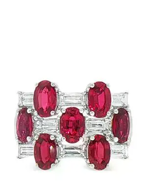 HYT JEWELRY Ruby And Diamond Ring In 18k White Gold - Silver