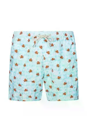 MC2 SAINT BARTH Octopus-print Swim Shorts - Blue