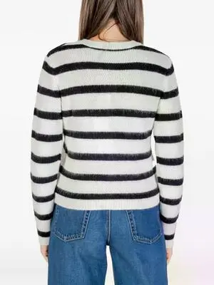 MORGAN Striped Marabou-effect Cardigan