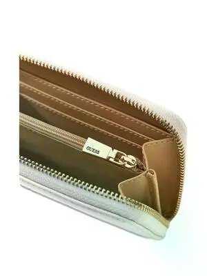 Guess Logo-plaque Zip-around Wallet - Neutrals