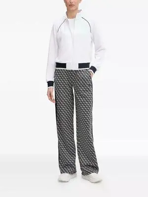 Guess Textured Full-zip Sweatshirt With Piped Trim