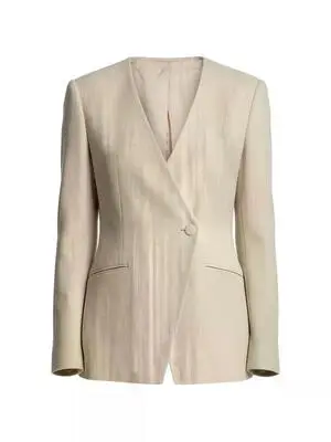 Emporio Armani Textured Collarless Blazer