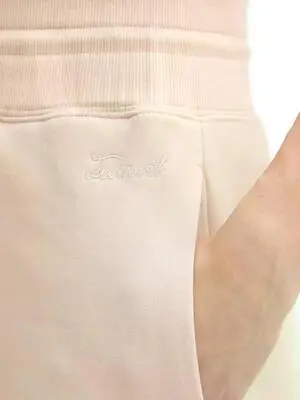 TWINSET Drawstring Waist Track Pants With Embroidered Logo - Neutrals
