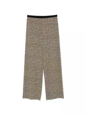 SIYU Geometric-print Wide-leg Trousers