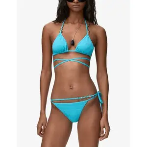 Loewe X Paula's Ibiza Embellished Floral Triangle Bikini Top