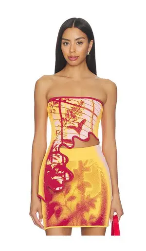 Ph5 Strapless Asymmetrical Bra Top - Orange