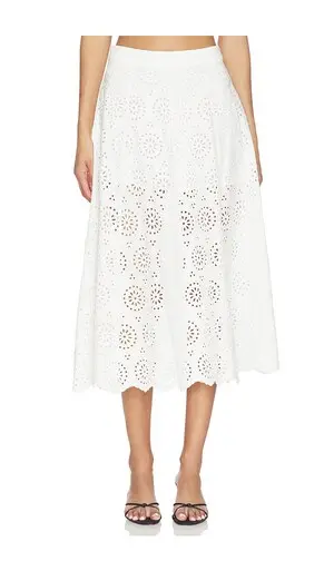 FRAME The Deco Eyelet Skirt