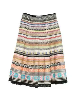 Lena Hoschek A-line Midi Skirt With Ribbon Detail - Neutrals