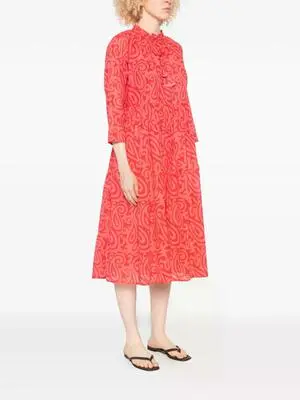 NIU Paisley Print Tie Midi Dress