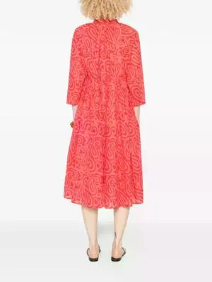 NIU Paisley Print Tie Midi Dress