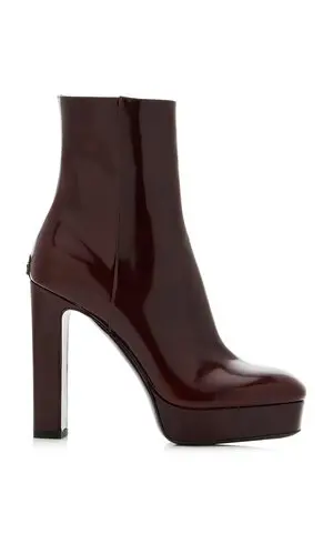 JIMMY CHOO Marene Platform Leather Ankle Boots - Brown