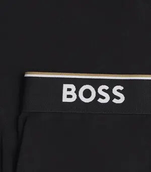 BOSS Stretch-cotton Logo Trunks - Black