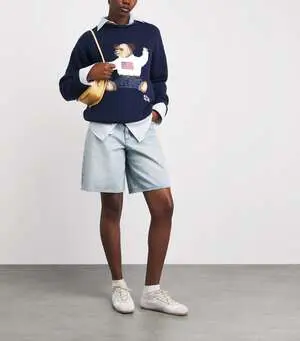 Polo Ralph Lauren Cotton-linen Sitting Polo Bear Pullover