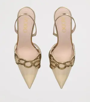 Rodo Metallic Leather Rosie Slingback Pumps