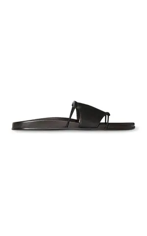 THE ROW Vivienne Leather Slide Sandals - Black