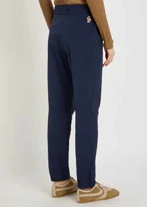 Moncler Logo-embroidered Stretch-polyamide Trousers - Blue