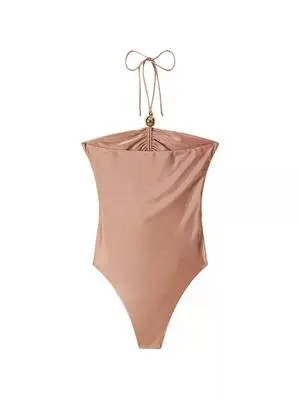 Patrizia Pepe Ruched Halterneck Swimsuit