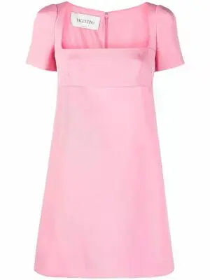 Valentino Garavani Square-neck Mini Dress - Pink