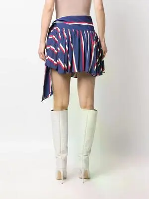 Balmain Pleated Striped Miniskirt