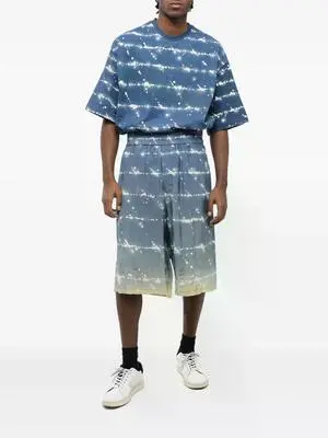 JIL SANDER Printed Elastic-waist Shorts - Blue