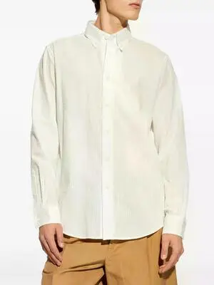 Givenchy 4g Seersucker-texture Cotton Shirt - Neutrals