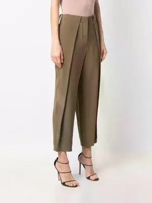 Balmain High-waisted Pleated Cropped Trousers