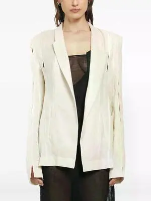 YEHUAFAN Open-front Long-sleeve Blazer With Cut-out Detailing