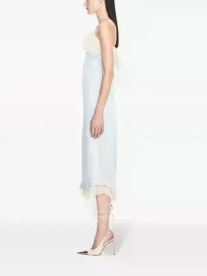 Off-White Ruffle-trim Bandeau Midi Dress