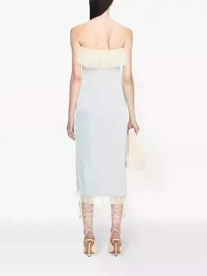 Off-White Ruffle-trim Bandeau Midi Dress