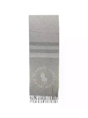 Polo Ralph Lauren Logo-motif Fringed Scarf - Grey