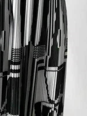Balmain Geometric-print Pleated Ankle-length Skirt