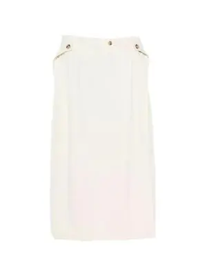 LITKOVSKA Midi Skirt With Button Tabs - Neutrals