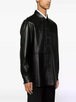 Neil Barrett Spread-collar Leather Jacket