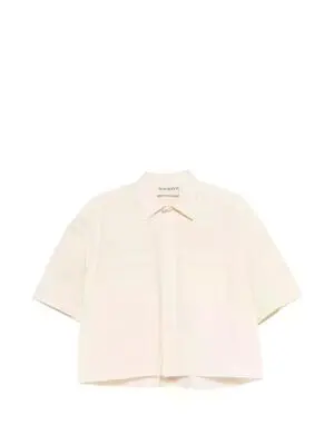 NACKIYE Cropped Shirt With Frayed Hem - Neutrals