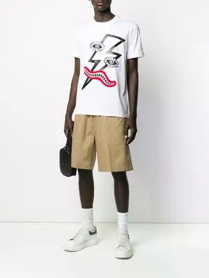 Neil Barrett Elasticated Waist Wide Leg Track Shorts