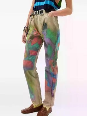 Versace The Femmes Print Straight-leg Jeans - Neutrals