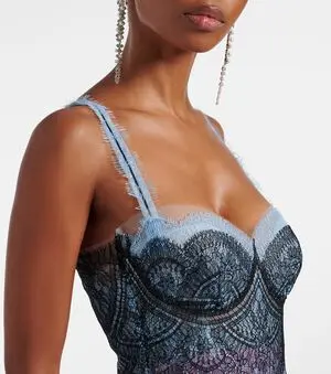 Costarellos Gallie Lace Gown