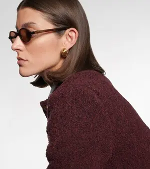 Bottega Veneta Slim Ribbon Oval Sunglasses - Brown