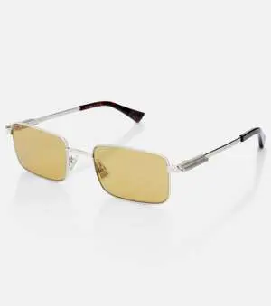 Bottega Veneta Rectangular Sunglasses With Golden Yellow Lenses