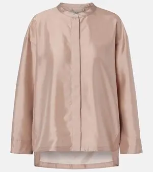 Max Mara Satin Shirt With Side Slits