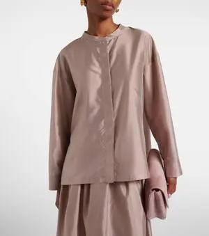 Max Mara Satin Shirt With Side Slits