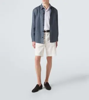 Zegna Cashmere, Linen And Silk Overshirt - Blue