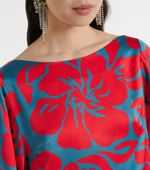 Dries Van Noten Charli Printed Satin Top - Red