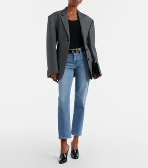 7 For All Mankind Calie Straight Jeans In Aquashade