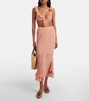 Anna Kosturova Crochet Bra Top - Pink