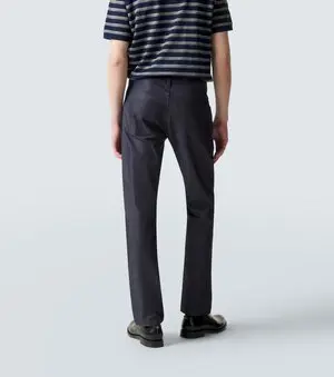 Giorgio Armani Straight Leg Cotton And Silk Blend Jeans
