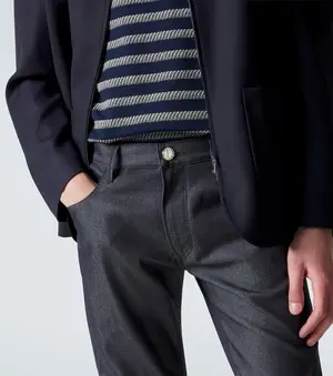 Giorgio Armani Straight Leg Cotton And Silk Blend Jeans