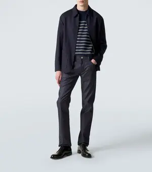Giorgio Armani Straight Leg Cotton And Silk Blend Jeans